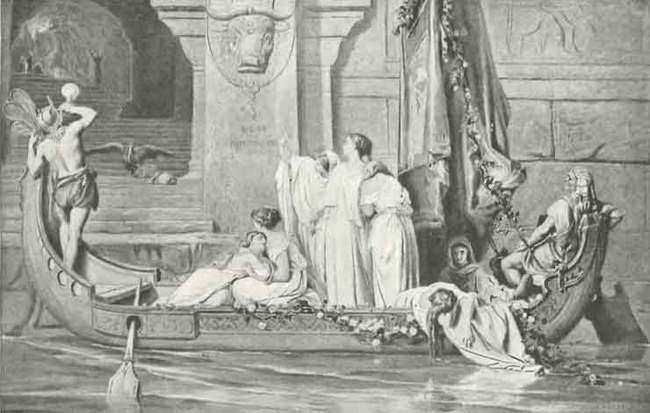 Mythology: king's daughter Ariadne, Minotaur and Theseus